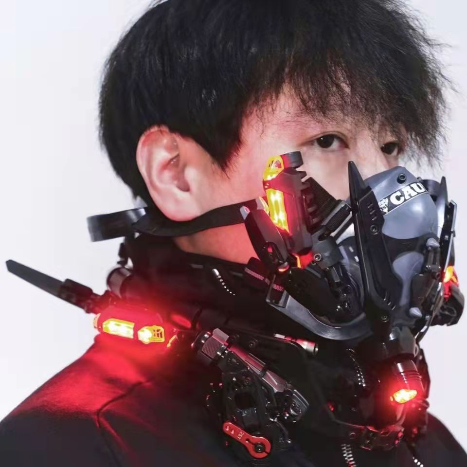 Cyberpunk necklace Neck ring With Led Light Halloween Party Cosplay ...