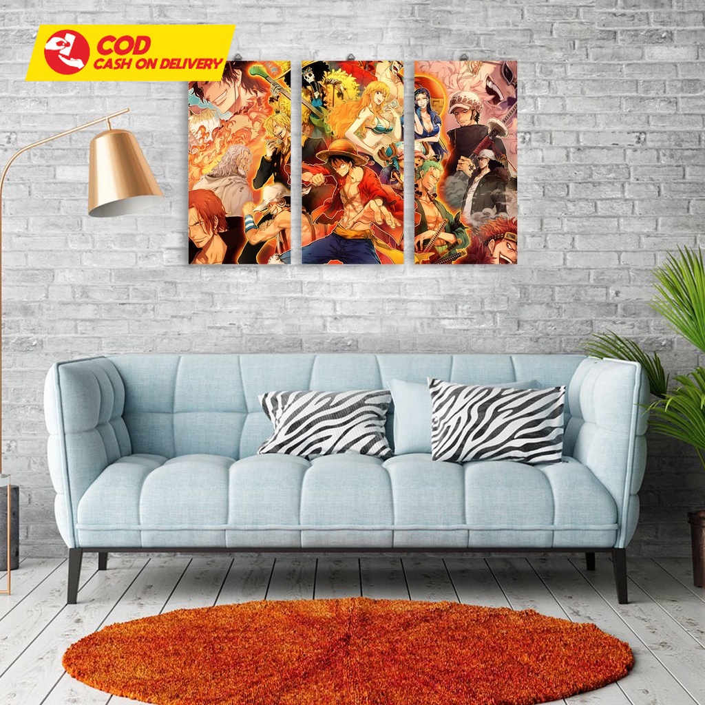 ONE PIECE POSTER OnePiece Bedroom Wall Decoration Display Set MDF Wood ...