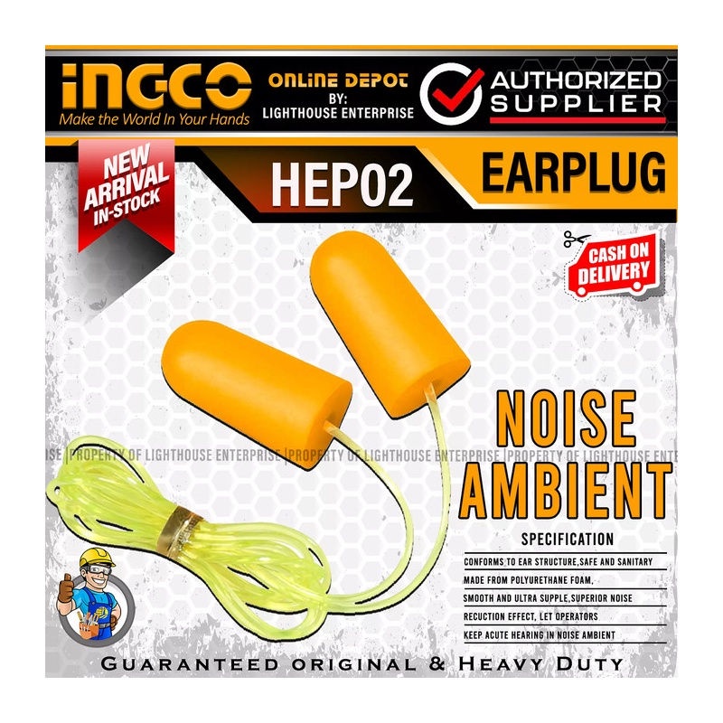 INGCO HEP-02 EAR PLUG - SAFETY EAR PLUG - PU FOAM | Shopee Philippines