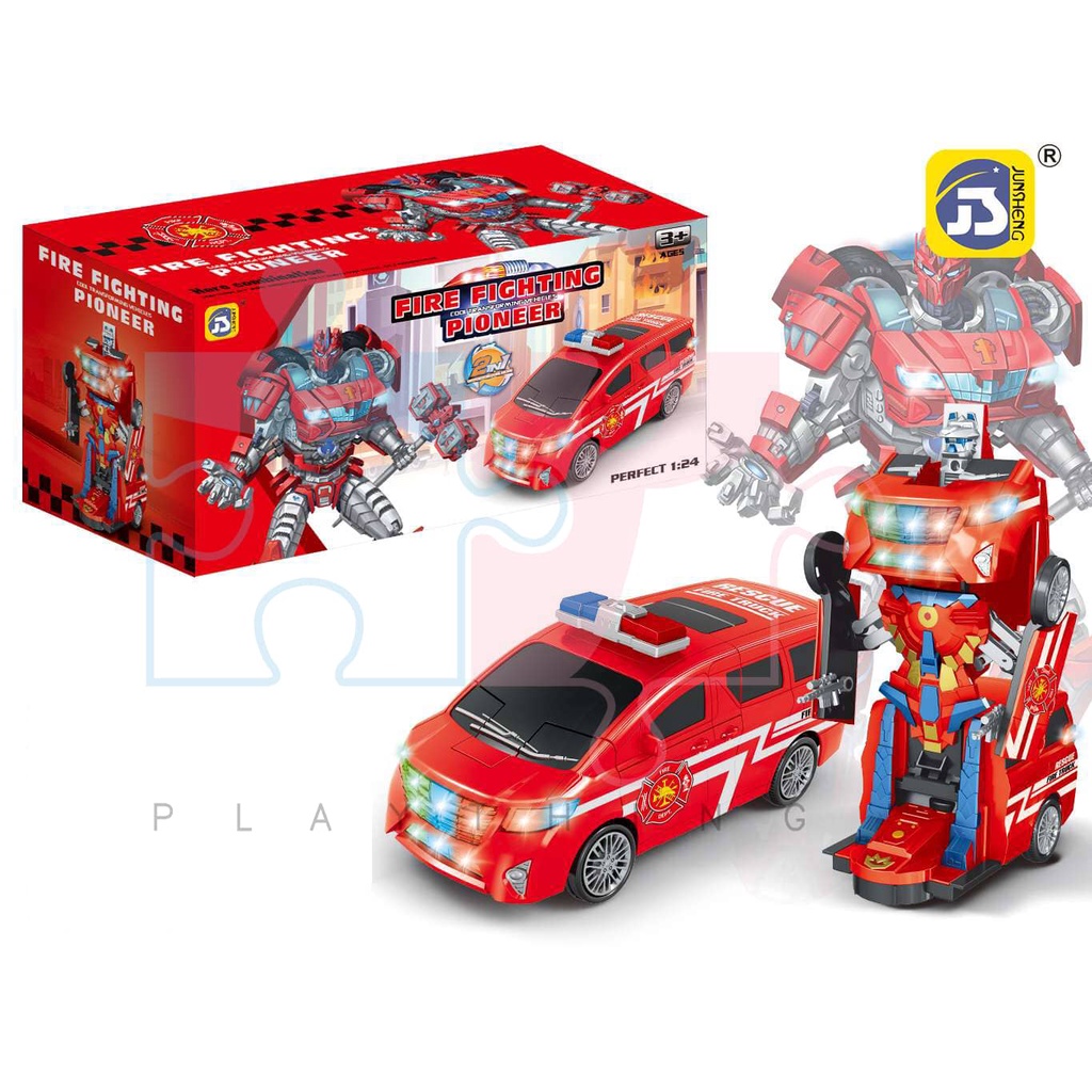 Fire Fighting Transformer Car with Lights and Sounds Cars Toys Toy Kids ...