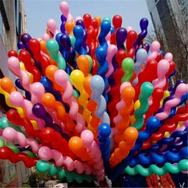 10 Pieces Threaded Latex Balloons Long Balloons Wedding Decorations Kids Happy Birthday Party ...