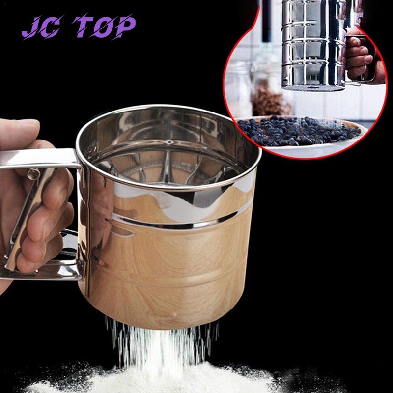 JcTop Sifter Cup Sieve Mesh Powder Flour Sieve Stainless Steel Screen ...