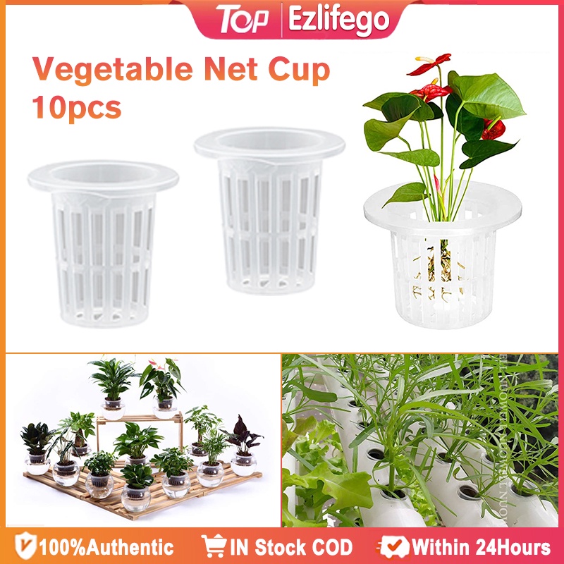10Pcs Mesh Pot Hydroponic Nursery Net Cup Net Cup Pots White Net Cups ...