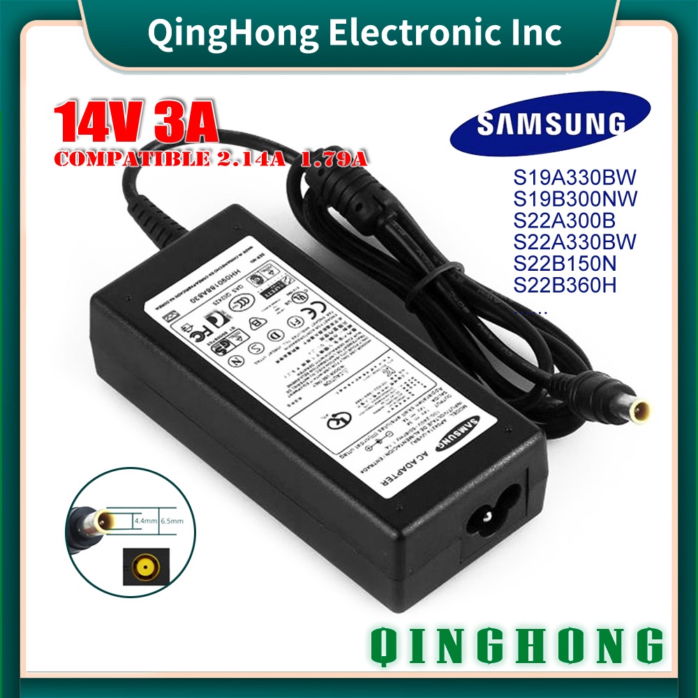 14V 3A 2.14A 1.79A AC DC Adapter Charger for Samsung Monitor A2514_DPN Adapter 14V1.786A A3514 ...