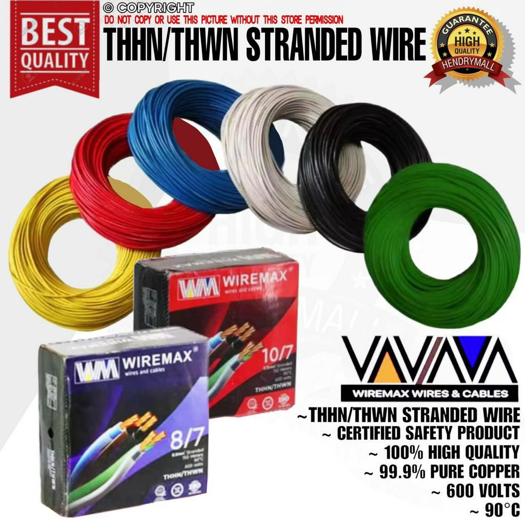 (40m/50m) 10/7 5.5mm - 8/7 8.0mm WIREMAX THHN / THWN STRANDED WIRE PURE ...