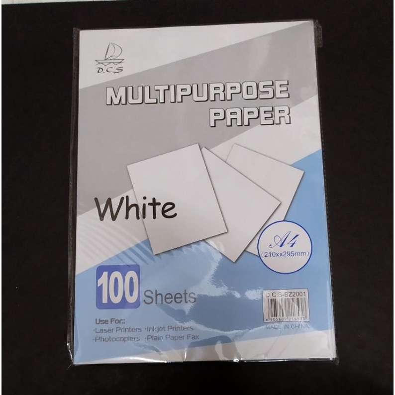 100Sheets Multi-purpose WHITE PAPER A4 | Shopee Philippines