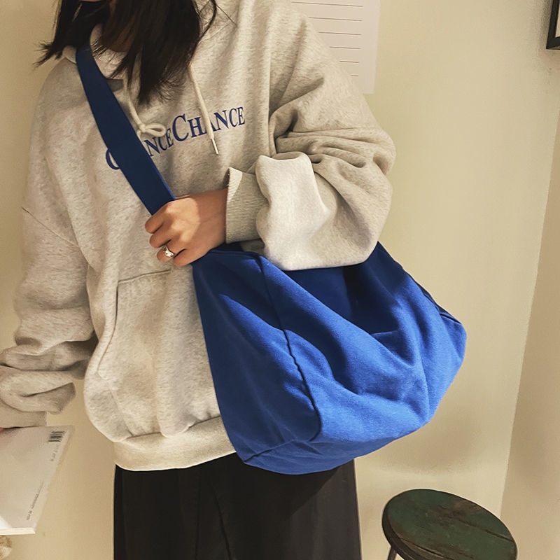 In Stock! Canvas Bag Blue Bag New Design Shoulder Bag School Bag for ...