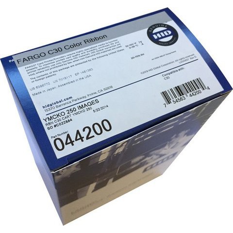 Fargo 044200 (44200) 5 panel YMCKO Genuine colored Ribbon, 250 prints ...