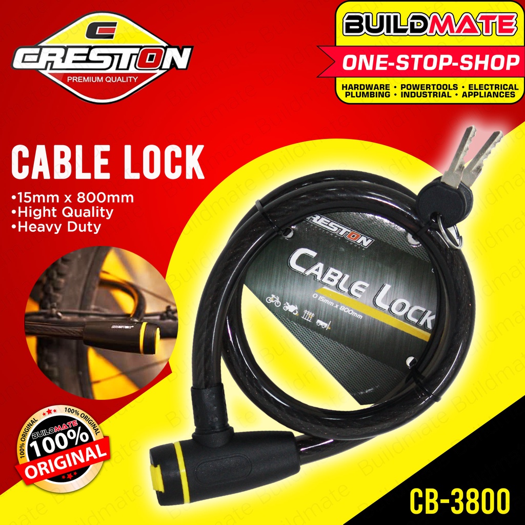 CRESTON Bicycle Bike Cable Lock 15mm x 800mm CB3800 •BUILDMATE ...