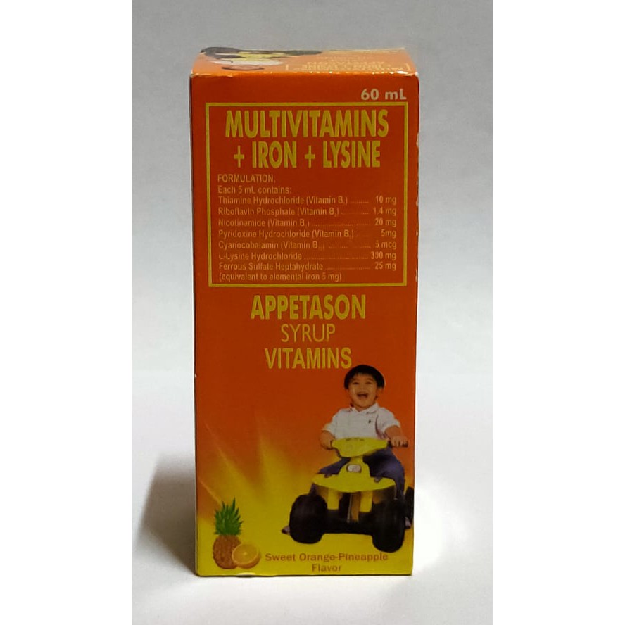 Appetason Vitamin B Complex+ Iron and Lysine Syrup VITAMINS 60ml,120ml ...