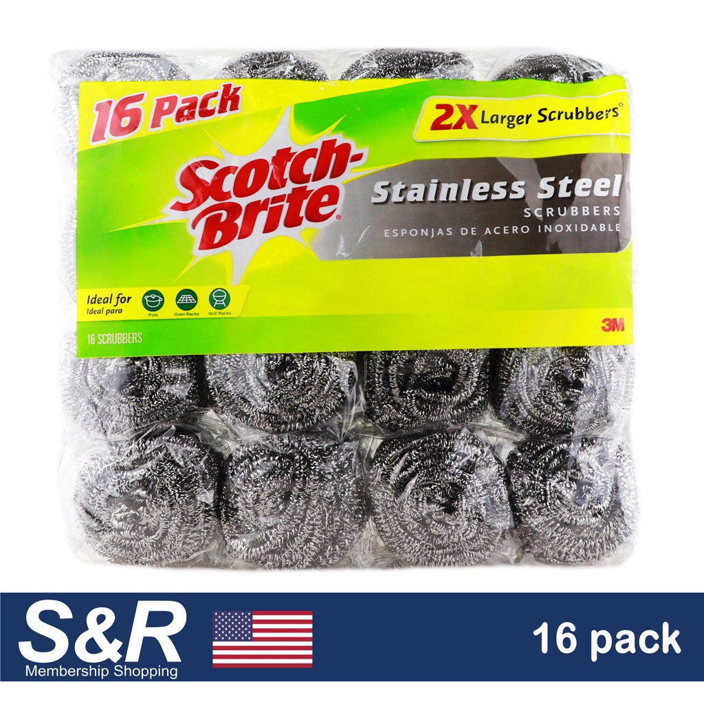 Scotch-Brite Stainless Steel Scrubber 16pcs | Shopee Philippines