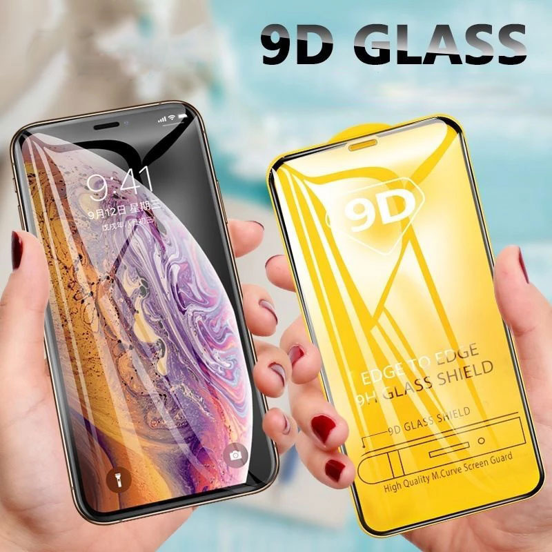 9D Full Cover Tempered Glass For iPhone iP 16 15 14 13 12 11 Pro Mini 7 ...