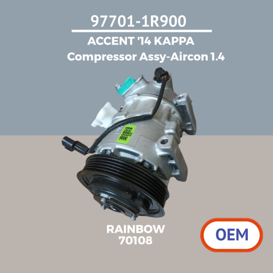 Compressor Assy-Aircon [OEM] 1.4 for HYUNDAI Accent 2014 KAPPA (Part ...