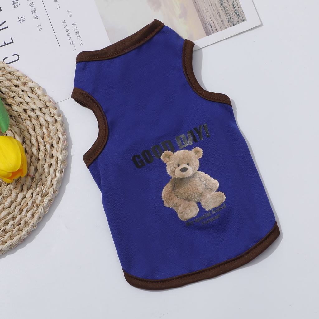 Cartoon Bear Dog Clothes Cute Cotton Pet T-shirt Cats Vest for Puppy ...