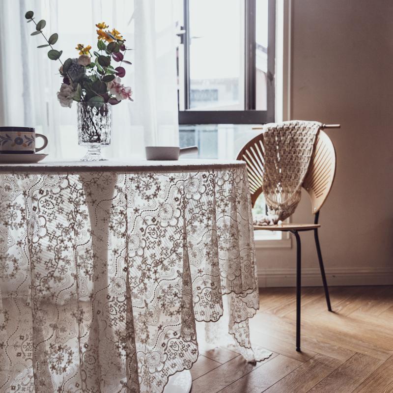 Hollow Tablecloth French Aesthetic Embroidered Lace High-End Food ...