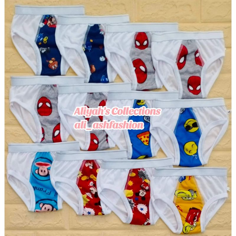 12/6 pcs Brief for Boys/Kids(1-10 Years Old)Cotton Brief Underwear ...