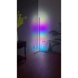 [ Color Changing RGB Mood Lighting Metal LED Corner Floor Wall Lamp ...