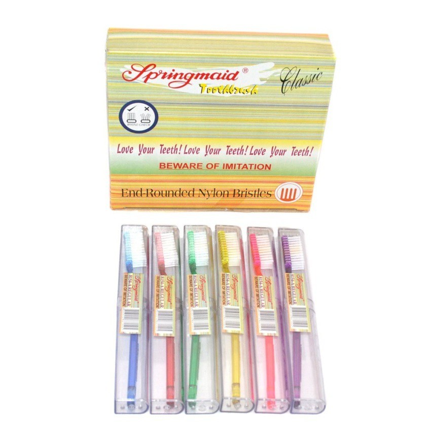 8154 Springmaid Toothbrush Original Assorted Color 12pcs | Shopee ...