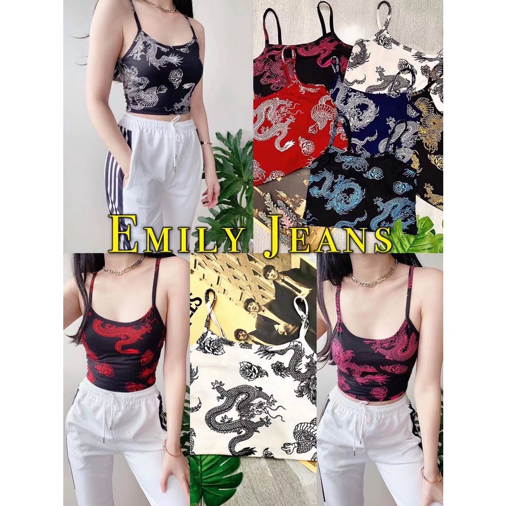 EMILY Dragon Print Cami Croptop 10323 | Shopee Philippines