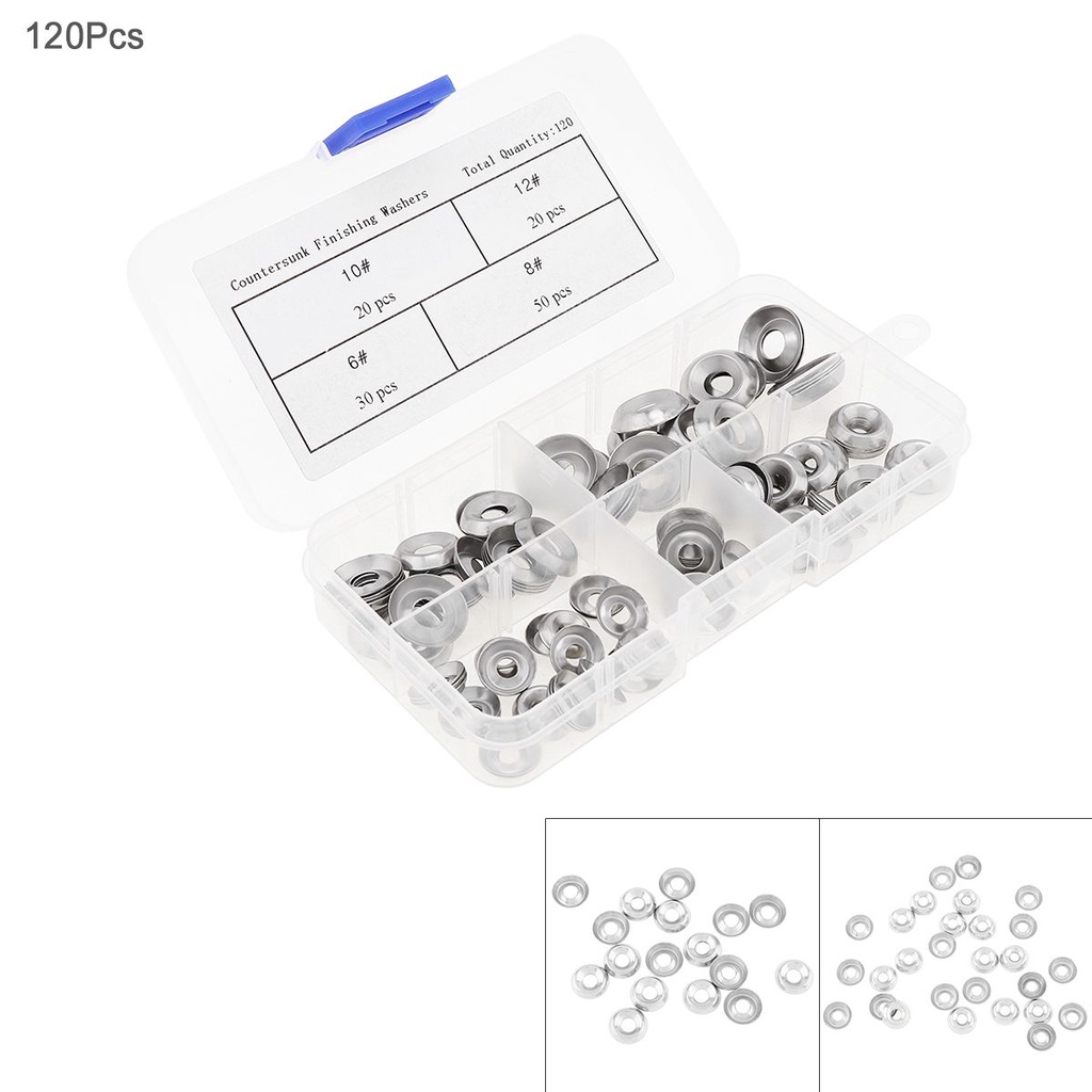 120pcs/set 6# 8# 10# 12# Stainless Steel Fish Eye Gasket with M6 M8 M10 ...