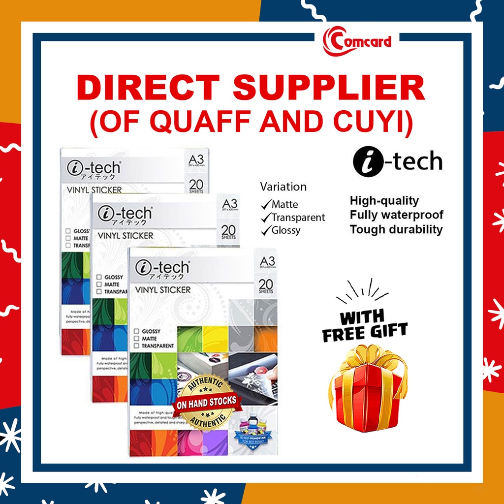 ☑️ On Hand! A3 Itech Vinyl sticker Printable Waterproof Vinyl Sticker★1 ...