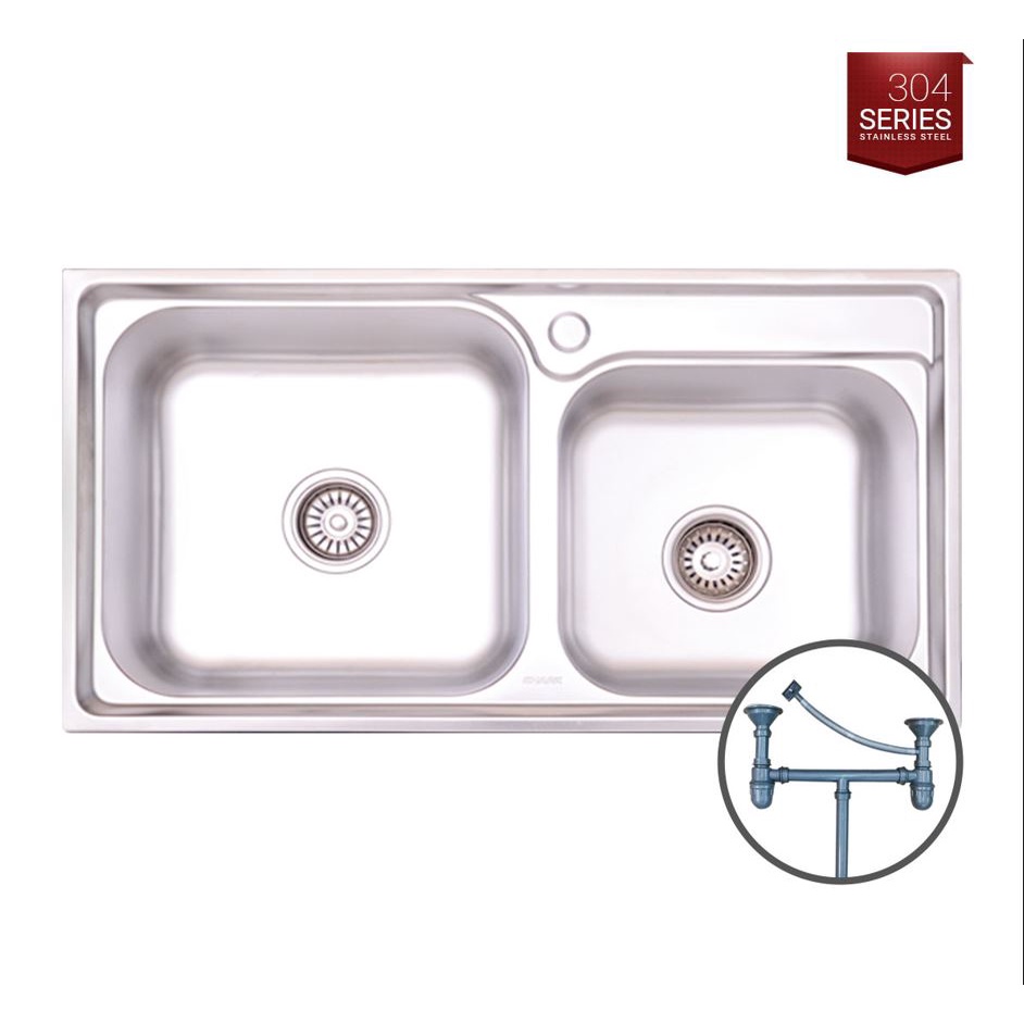 SHARK SKPD3217 Kitchen sink double 32X17X8 | Shopee Philippines