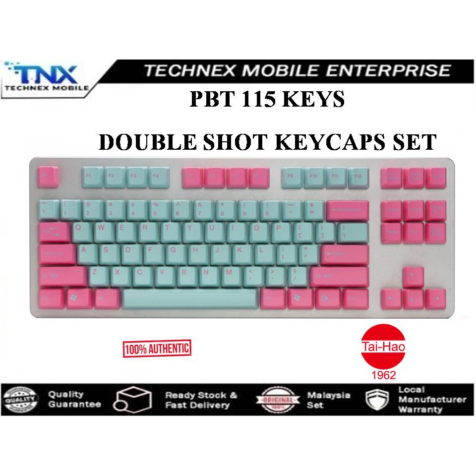 TNX: Tai-Hao PBT 115 Keys Double Shot Keycaps Set [PBT 6 Tones Color ...
