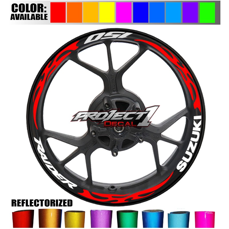 Suzuki Raider 150 Reflective mags sticker set ( 4 side front and rear ...