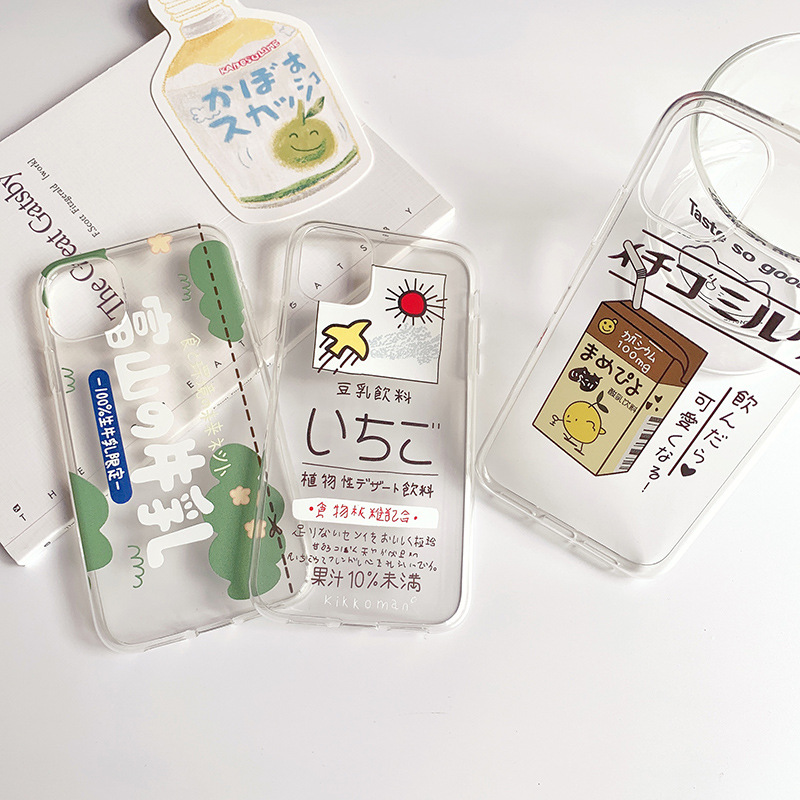 Milk Pattern Japanese Style Cover for iPhone Case Clear Thin Light TPU ...