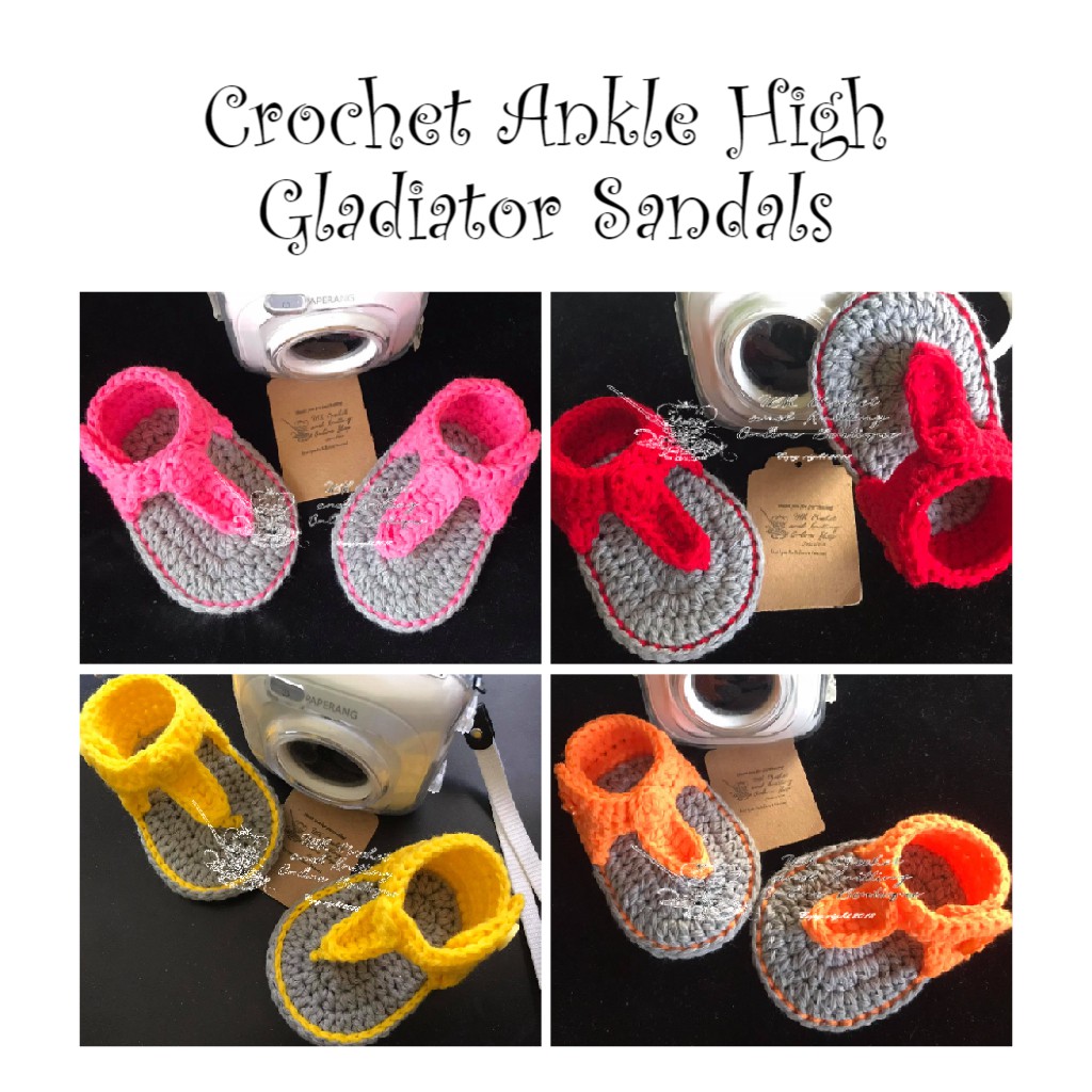 Crochet Gladiator Style Flat Thong Styles Sandals (MADE TO ORDER ...