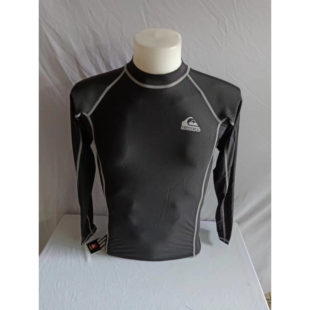 longsleeves quicksilver men's rushguard swimwear stretchable sunscreen ...
