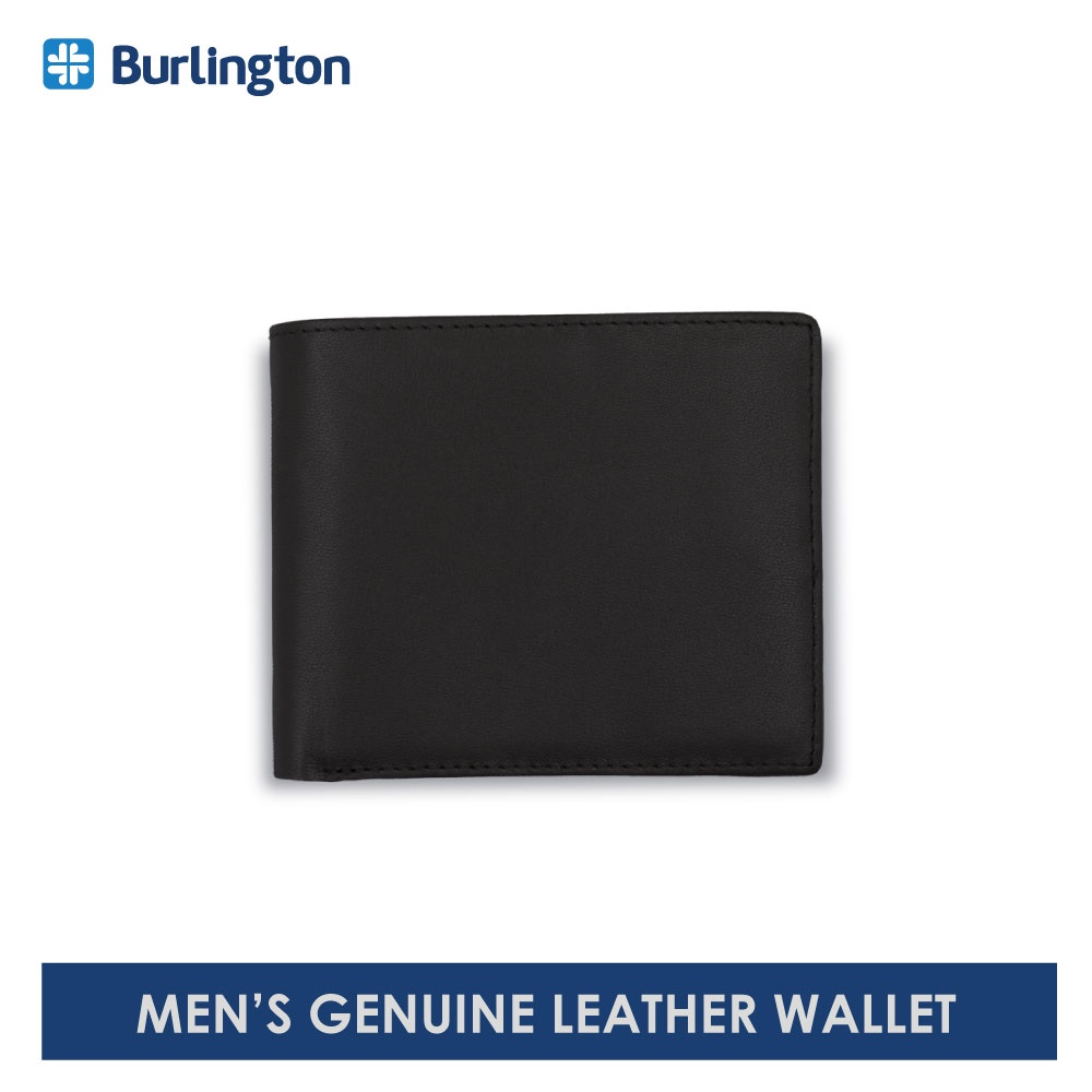 Burlington Men's Billfold Genuine Leather Wallet with Coin Pocket ...