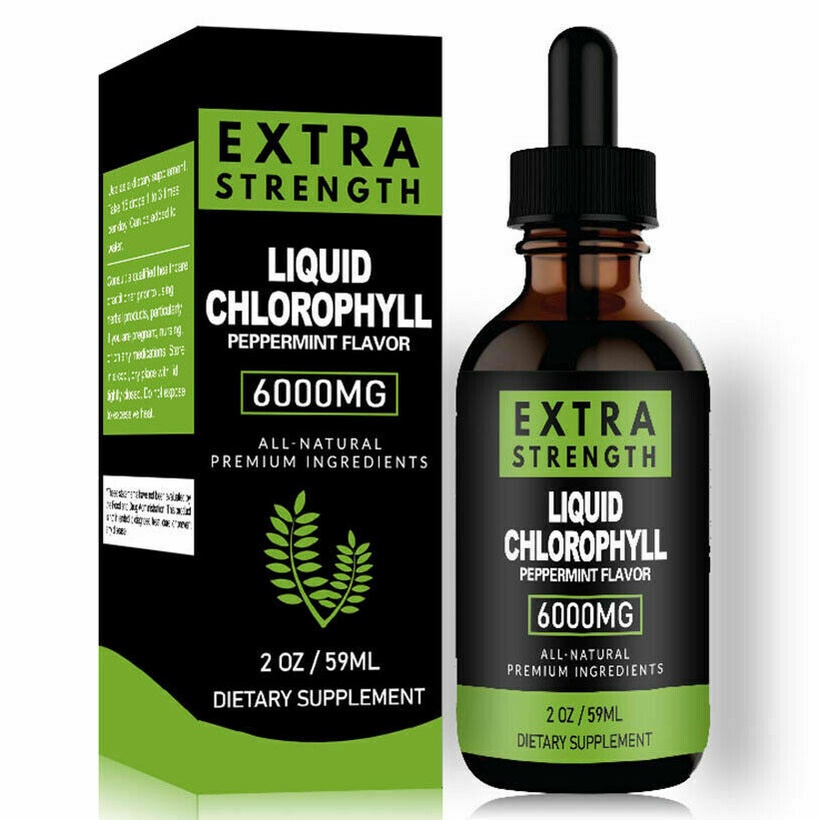 Chlorophyll Liquid Drops All-Natural Extract Water Soluble Mint 59ml ...