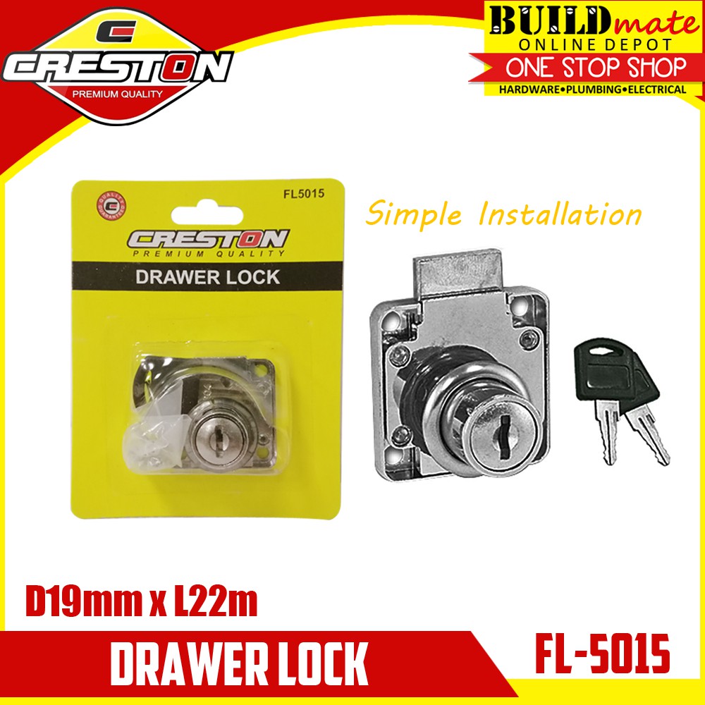 CRESTON Drawer Lock Chrome Plated FL-5015 | Shopee Philippines