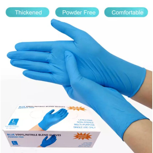 Nitrile Vinyl Gloves Disposable Powder Free Glove Blue Surgical Gloves Medical Gloves Examination Shopee Philippines