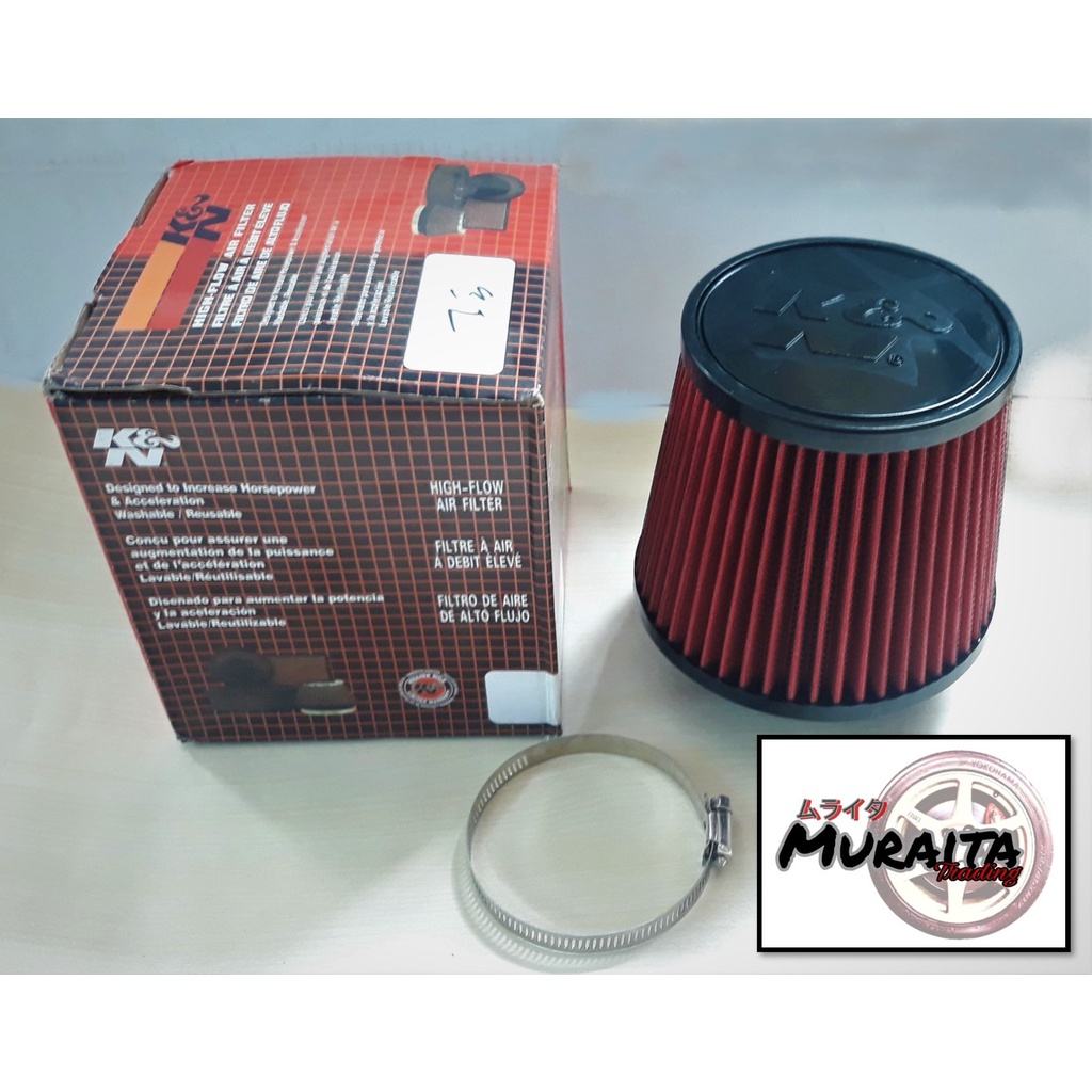 K&N Universal Car Air Filter High Flow Air Filter Intake Induction Kit ...