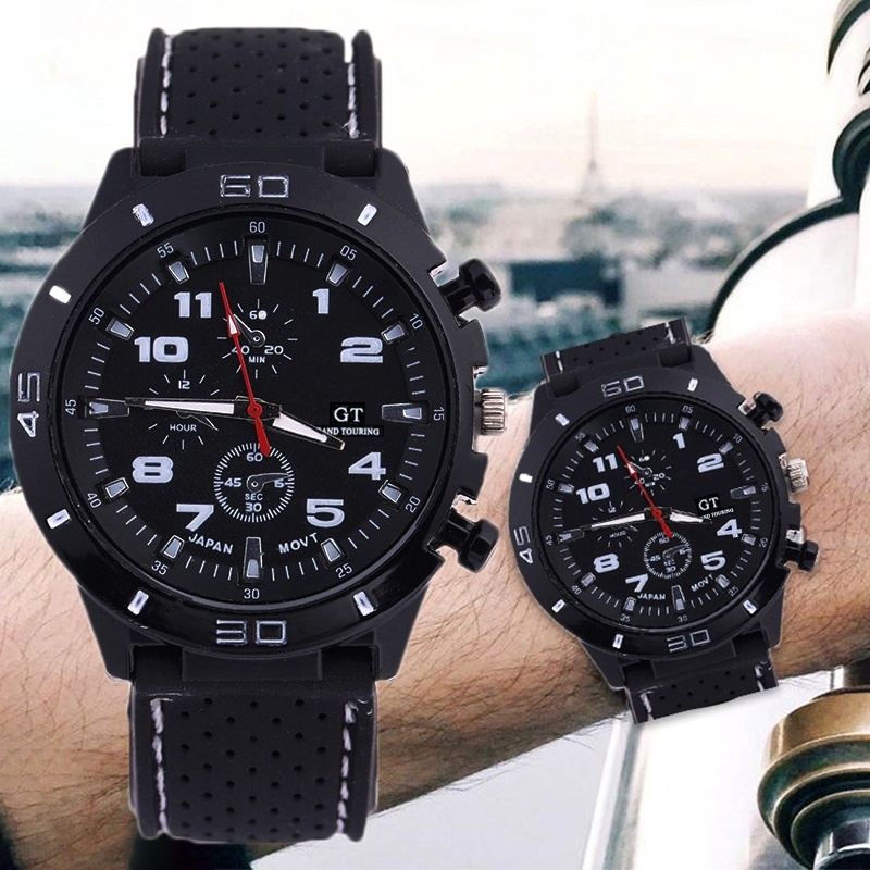 New Mens Fashion Luxury Waterproof Band Rubber Sport Watch | Shopee ...