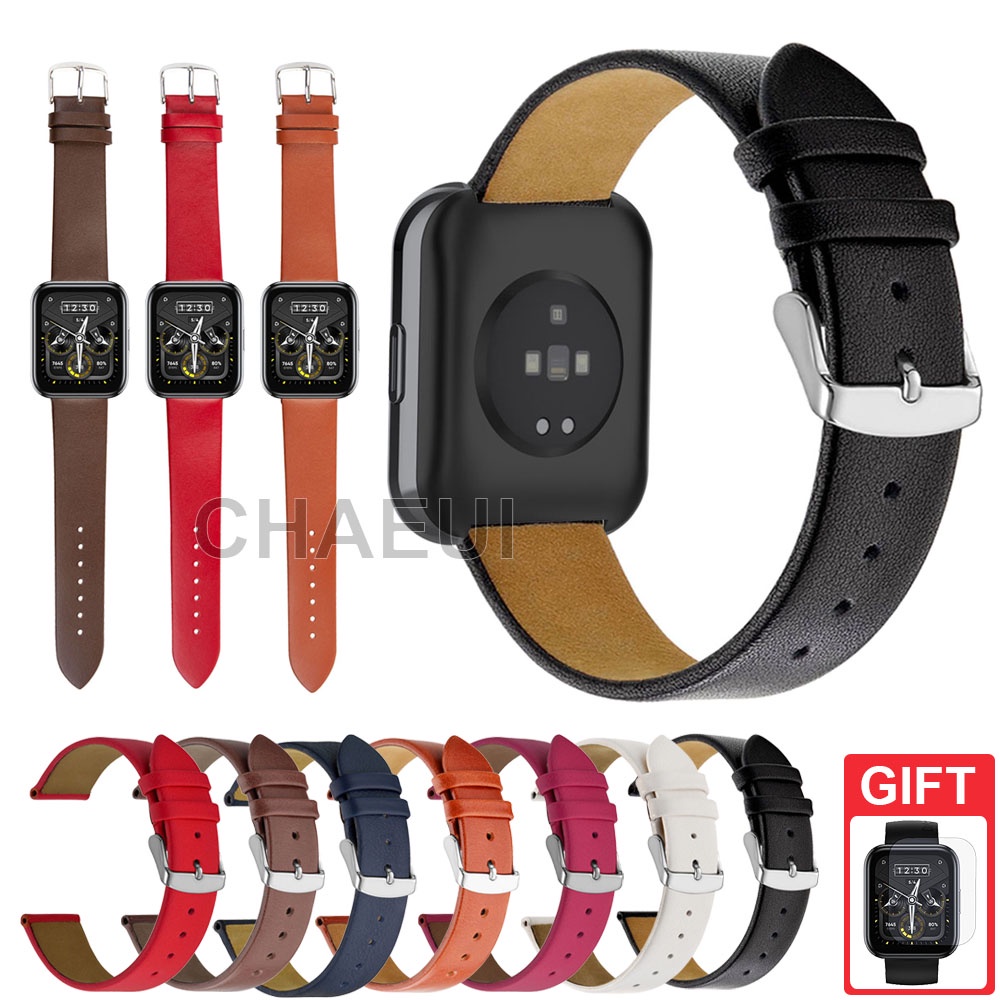 Leather Strap Band Replacement Bracelet for Realme Watch 5 / 3 / 3 Pro ...