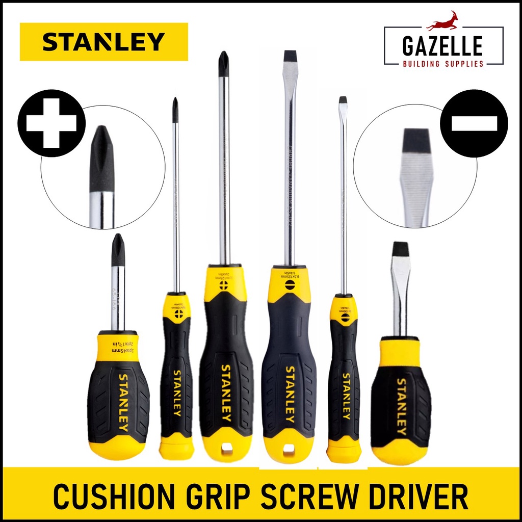 Stanley Cushion Grip Phillip or Flat Screwdriver | Shopee Philippines
