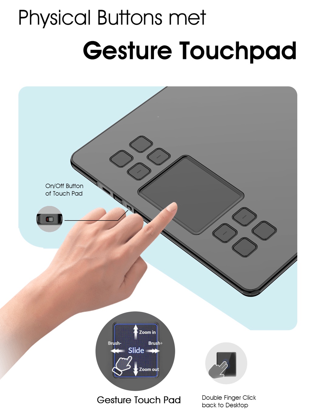 VEIKK A50 Drawing Tablet 10*6 inch Pen Tablet with Batter Free Pen ...