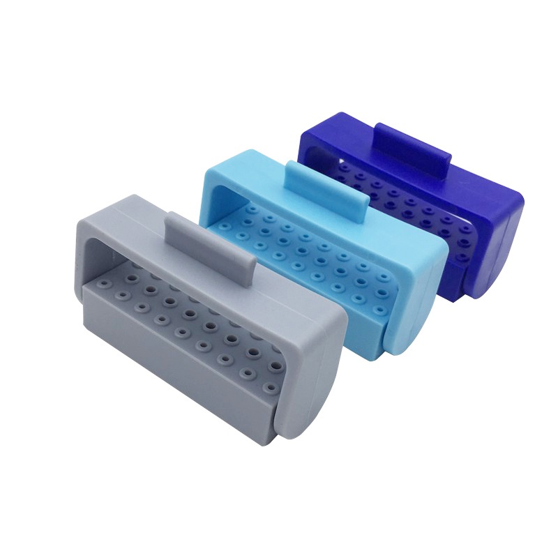 26 Holes Dental Bur Holder Dental Burs Box Autoclave Sterilizer Case ...