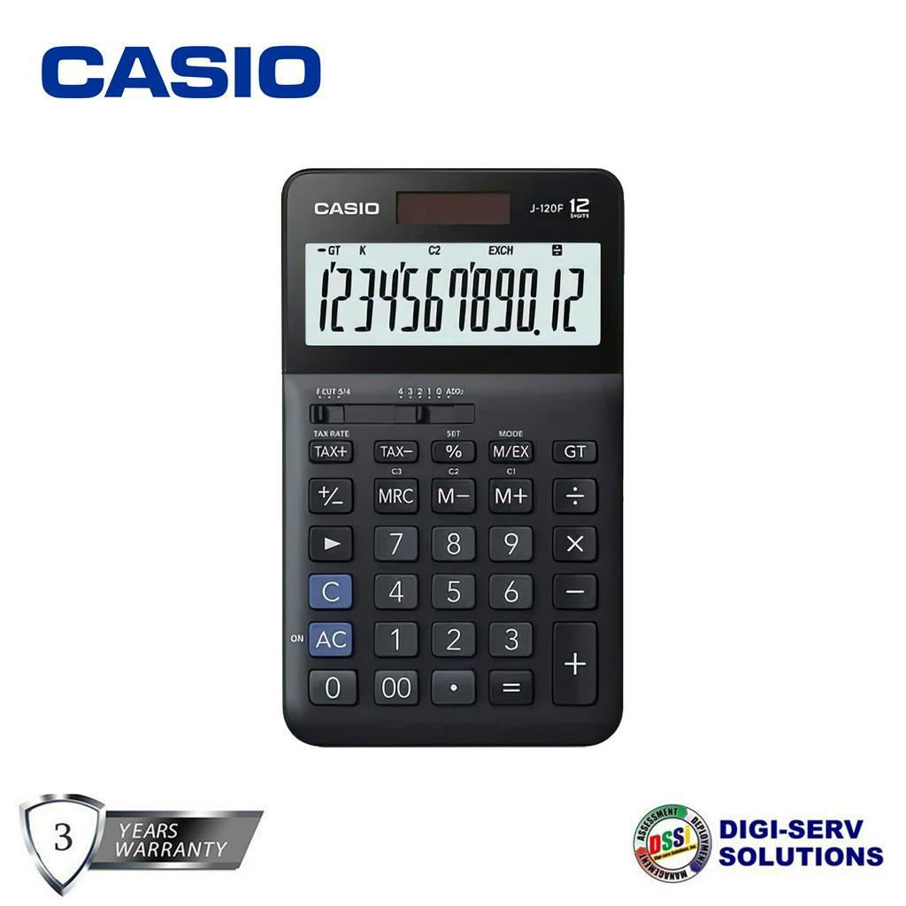 Casio J-120F Calculator, Compact Desk Type, Currency Exchange Function ...