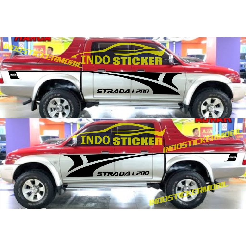 Sticker strada triton l200 cutting sticker mitsubishi strada l200 side ...