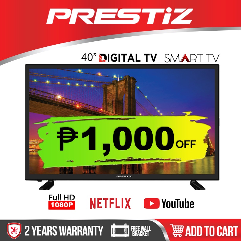 Prestiz 40" Smart Android Digital LED TV Free Wall Bracket [ 40IFA01SD ...