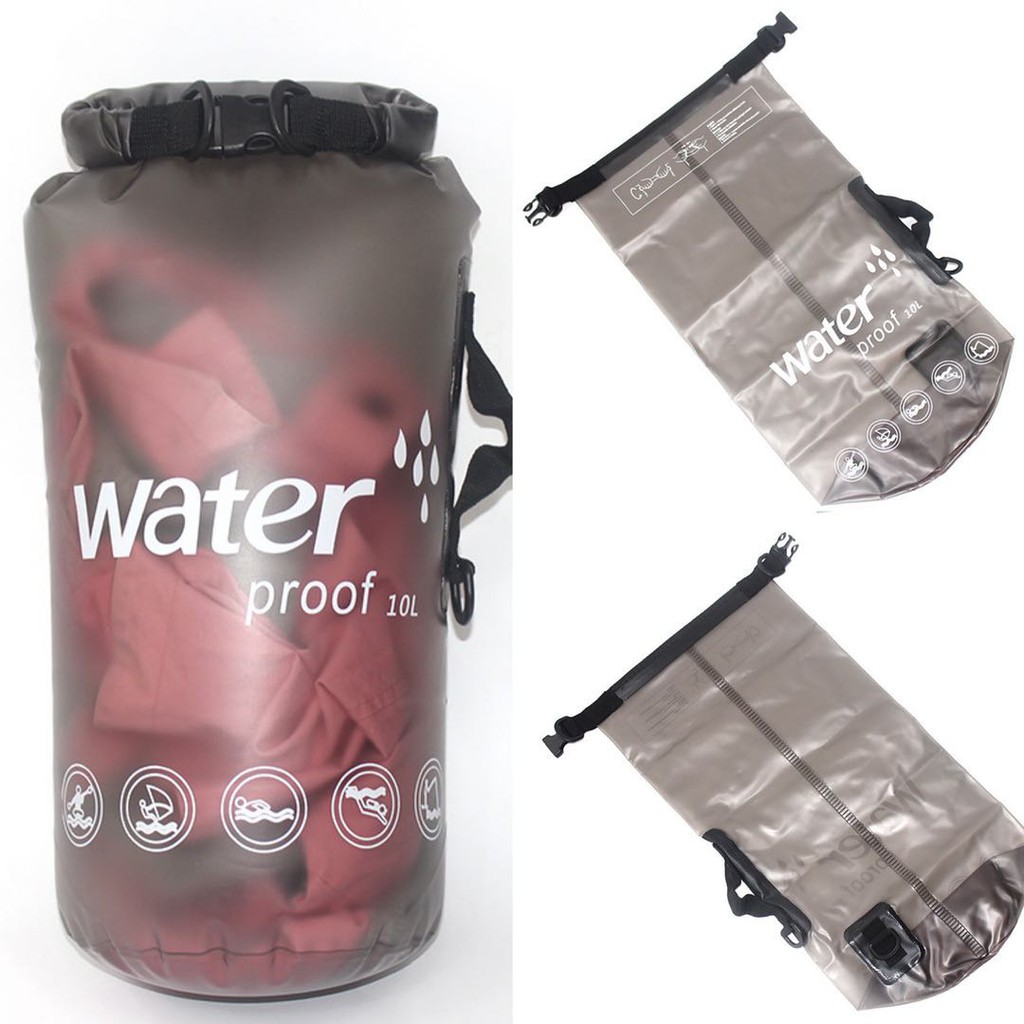10L 20L Transparent Dry Bag Waterproof Bucket Bag Sling Shoulder PVC Frosted Outdoor Ocean Pack ...