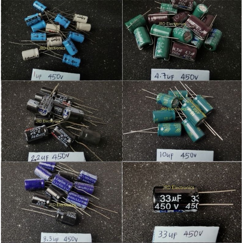 CAPACITOR 450V 1uf 2.2uf 3.3uf 4.7uf 10uf 33uf | Shopee Philippines