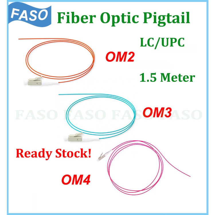 FASO 10Pcs Fiber Optic Pigtail LC/UPC Multimode MM OM2 OM3 OM4 50/125 ...