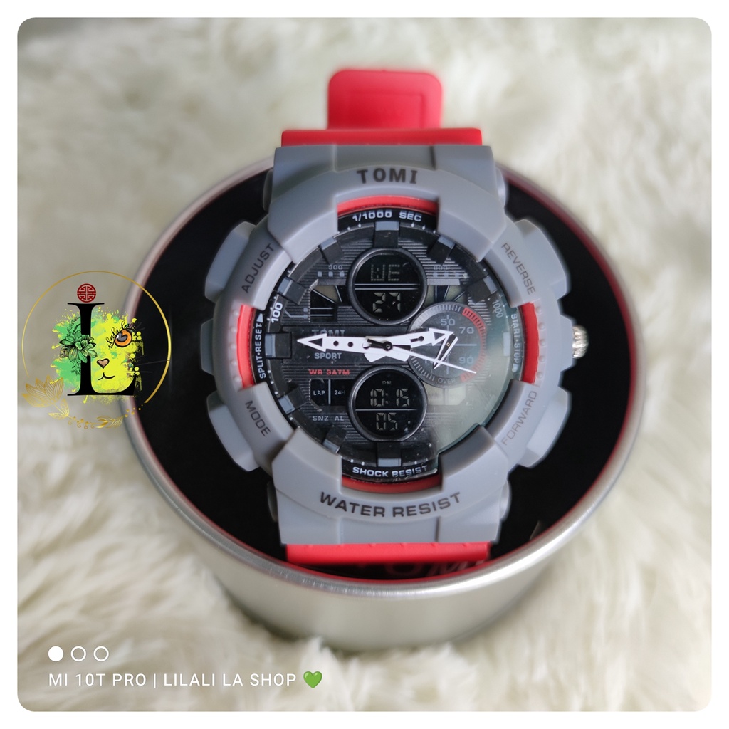 Tomi Dual Time - Red & Gray - From UAE | Shopee Philippines