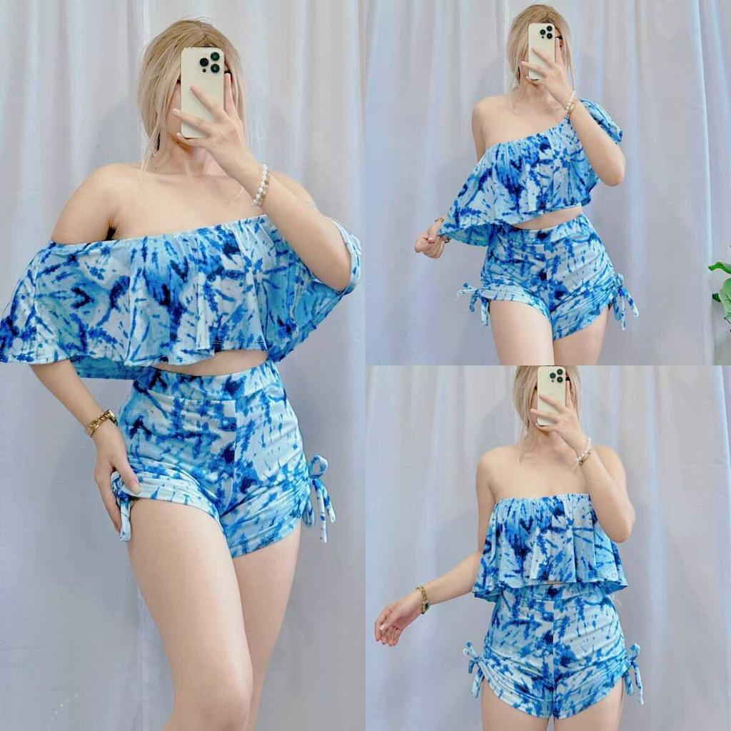 Trendy Two Way Off Shoulder Terno Summer Outfit Knit Fabric Shopee 0863