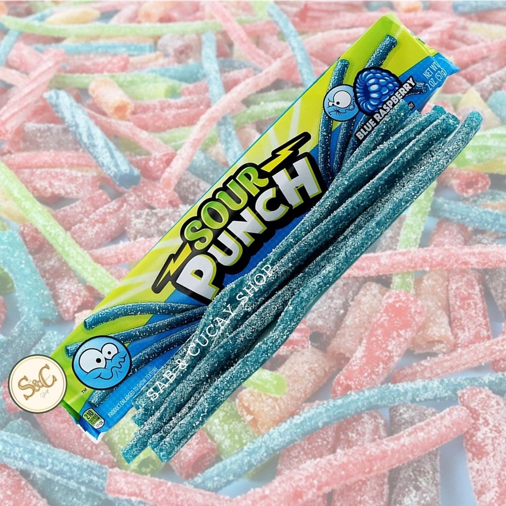 Sour Punch Straws, Rainbow / Strawberry / Blue Raspberry | Shopee ...